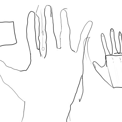 Simple Back Hand Drawing