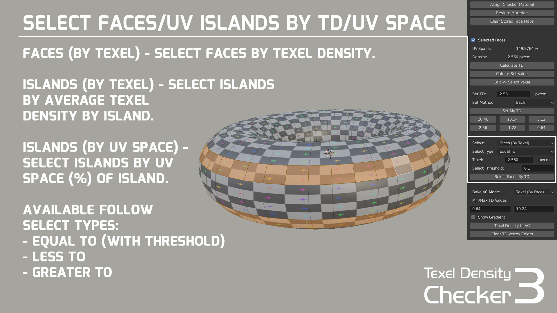 Ivan Vostrikov - Texel Density Checker 3.0 (Blender Addon)