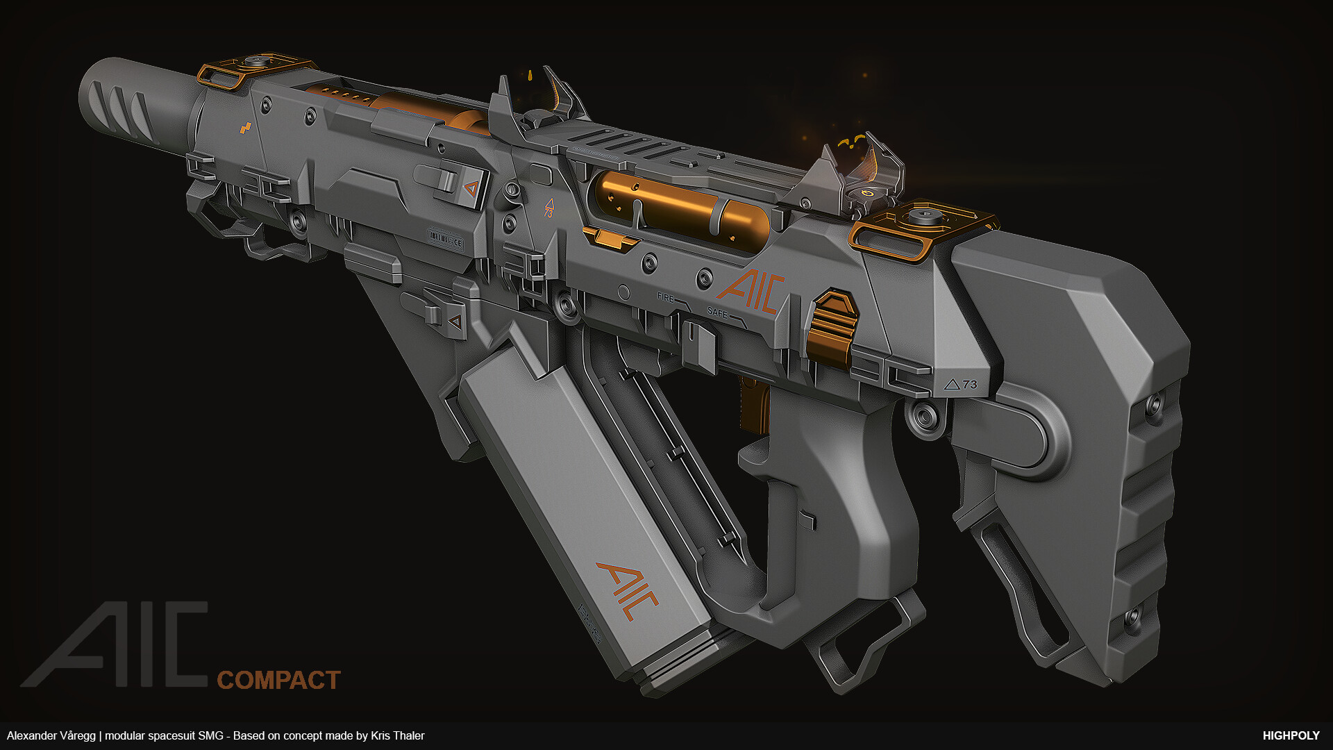 Futuristic Compact Assault Rifle