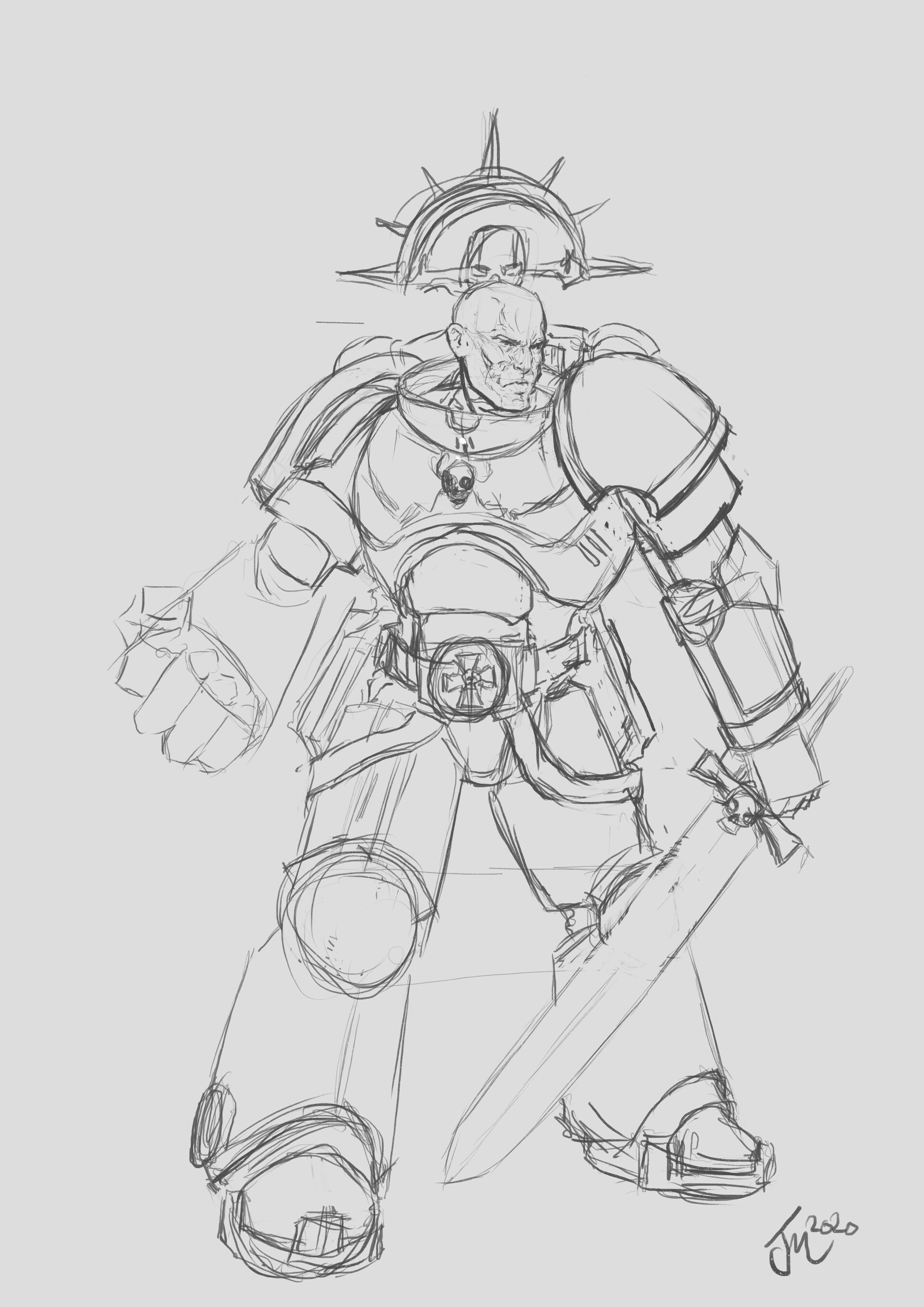 Art of Moeli - 40K Fun, Ultramarine Captain Concept