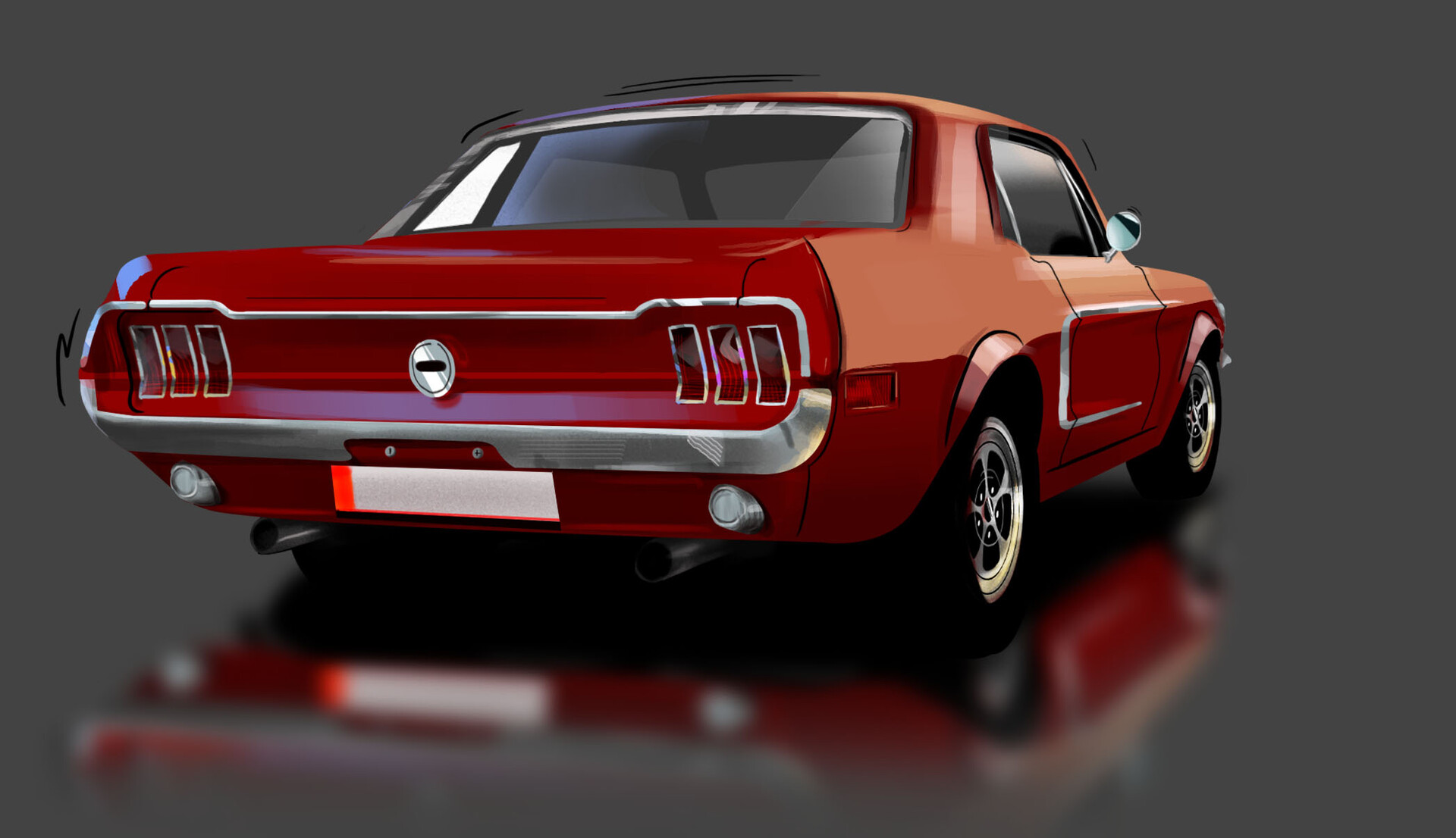 ArtStation - Mustang GT from the back