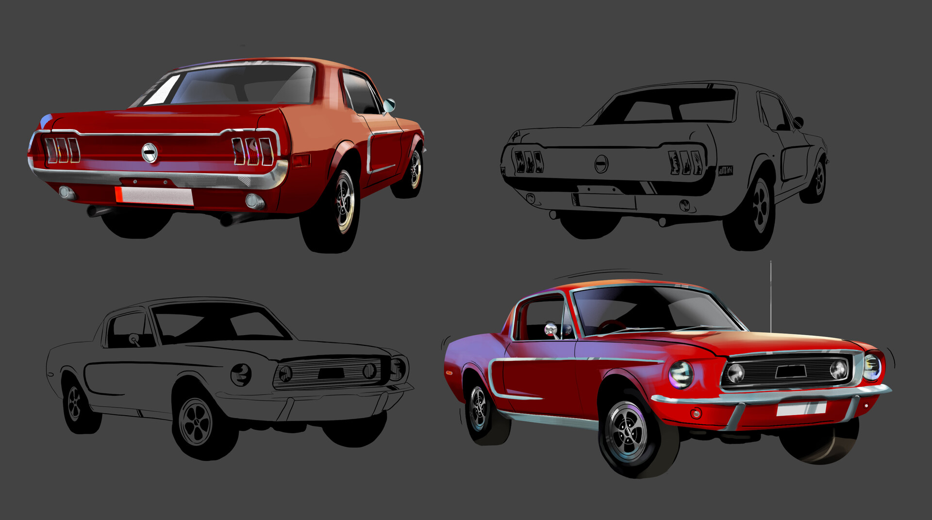 ArtStation - Mustang GT Model Sheet
