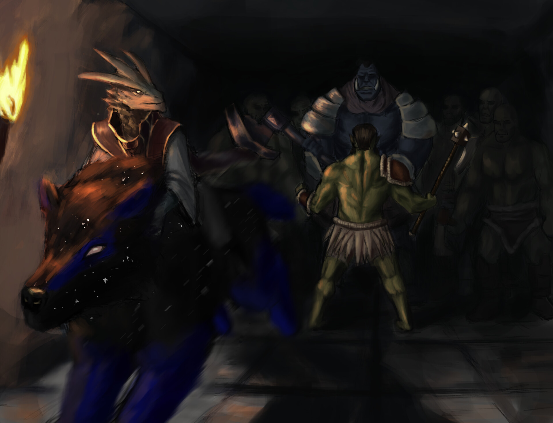 ArtStation - Fleeing from Orcs, scene from a D&D campaign