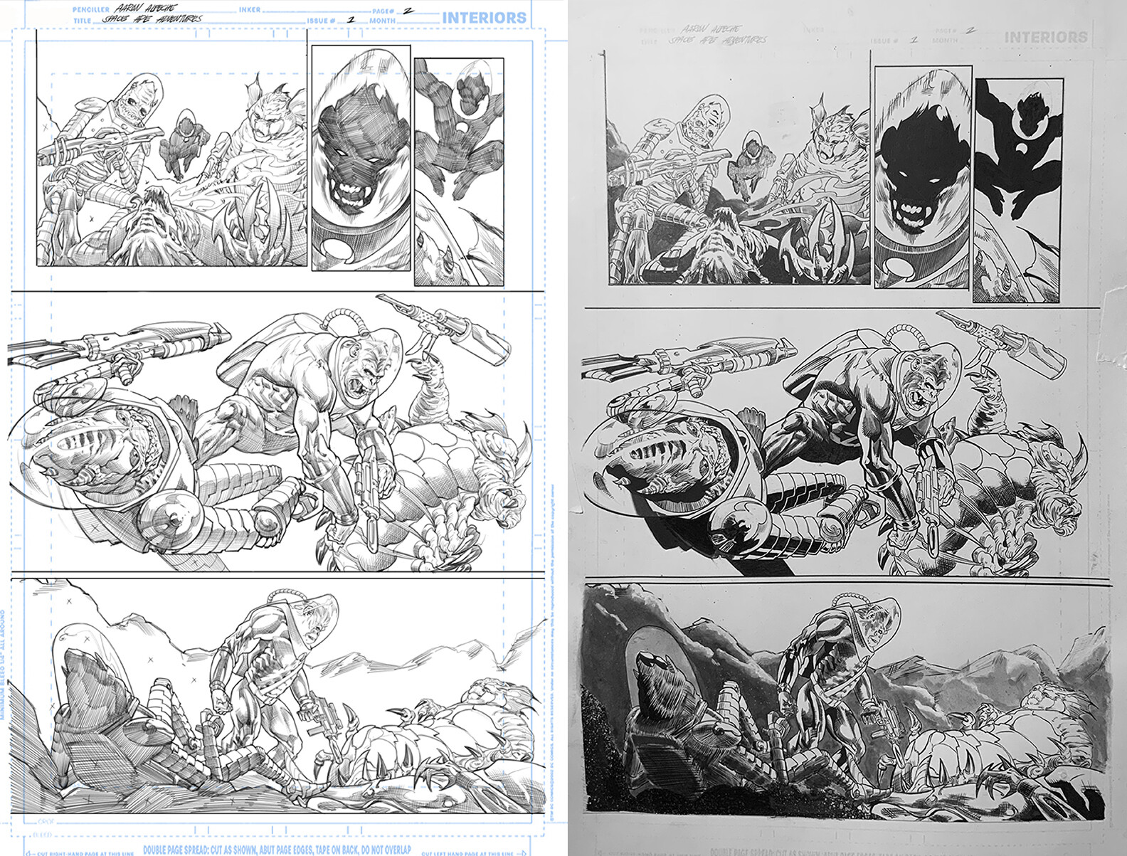 ArtStation - Inks over Aaron Alfeche's pencils