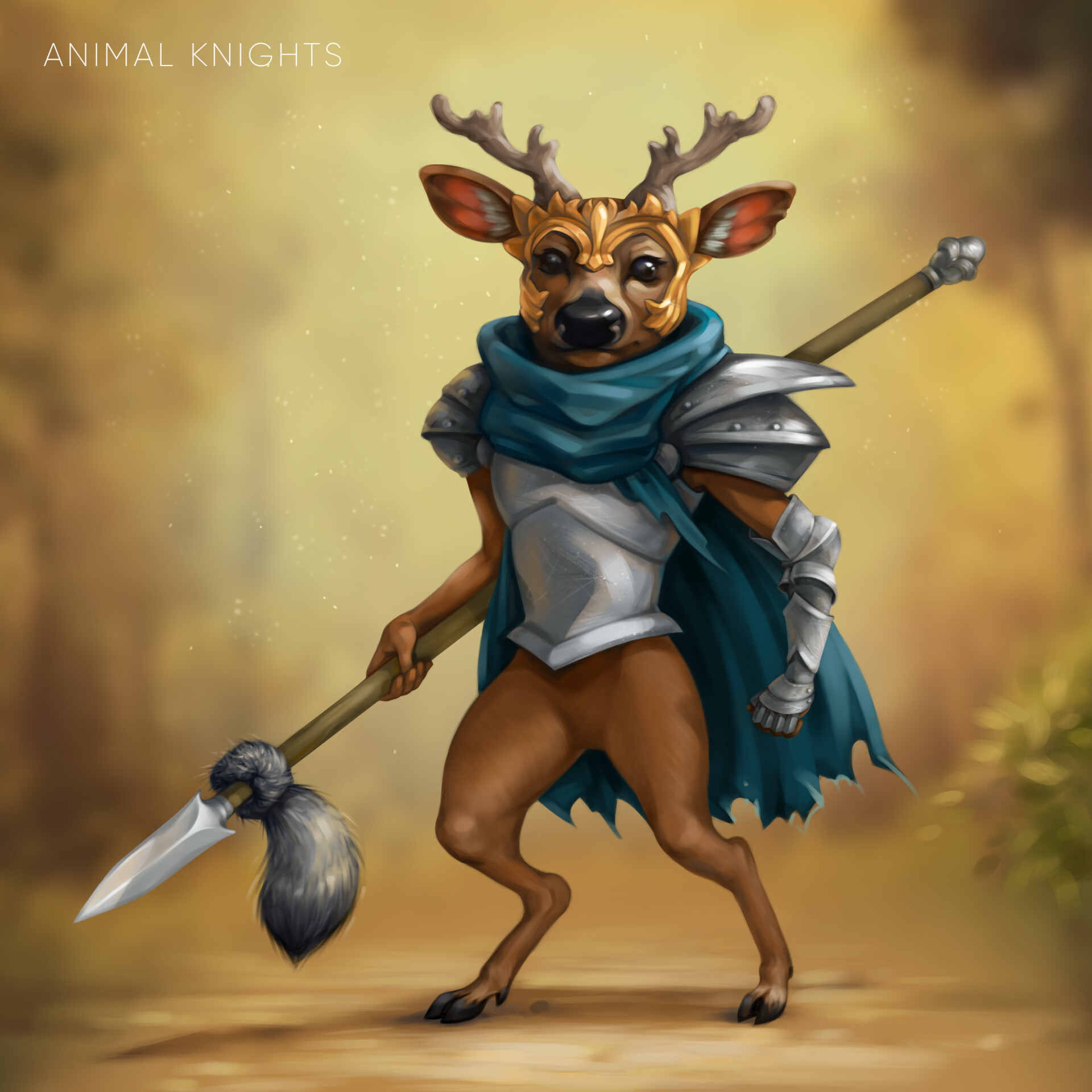 ArtStation - Deer knight hero for board game
