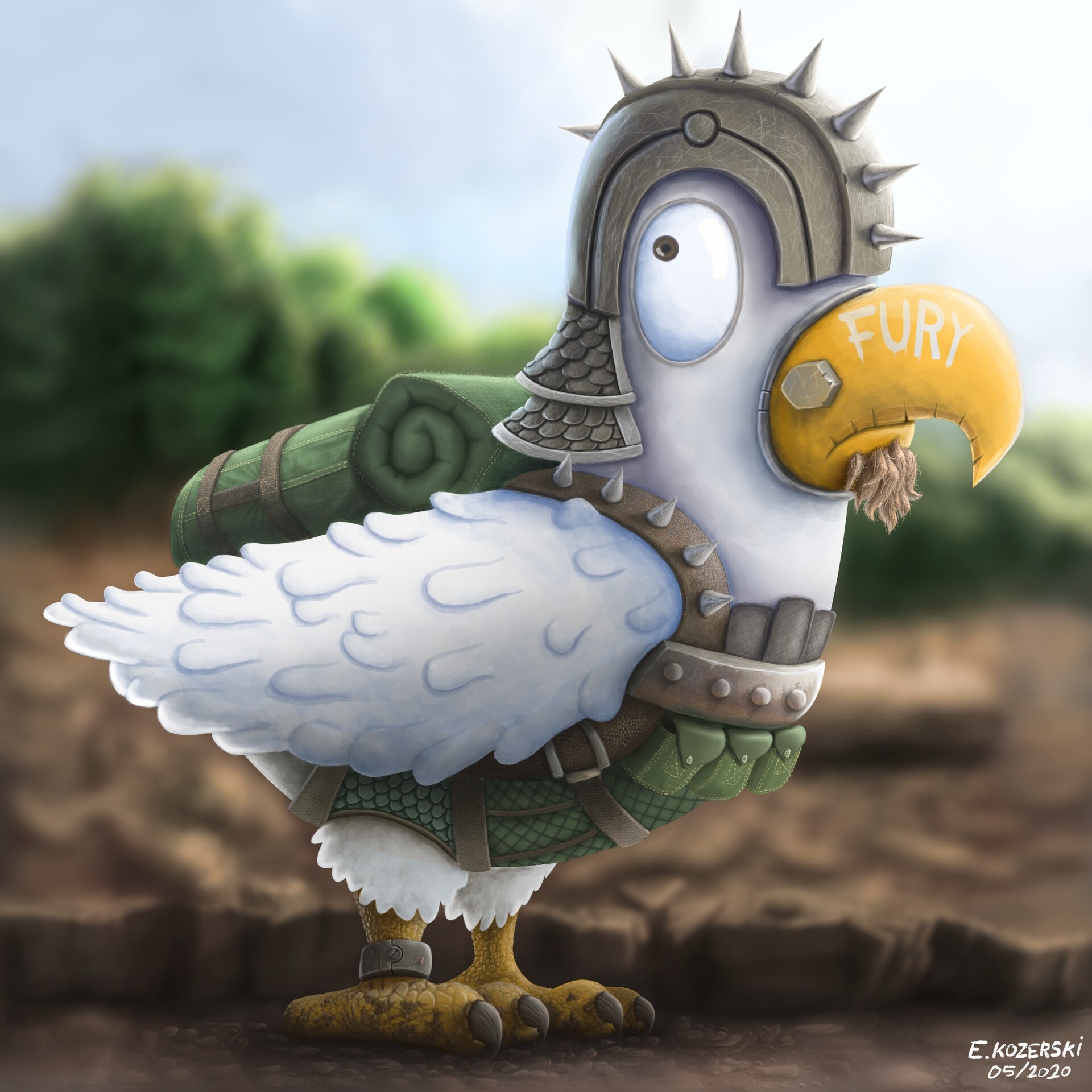 ArtStation - Military message bird illustration