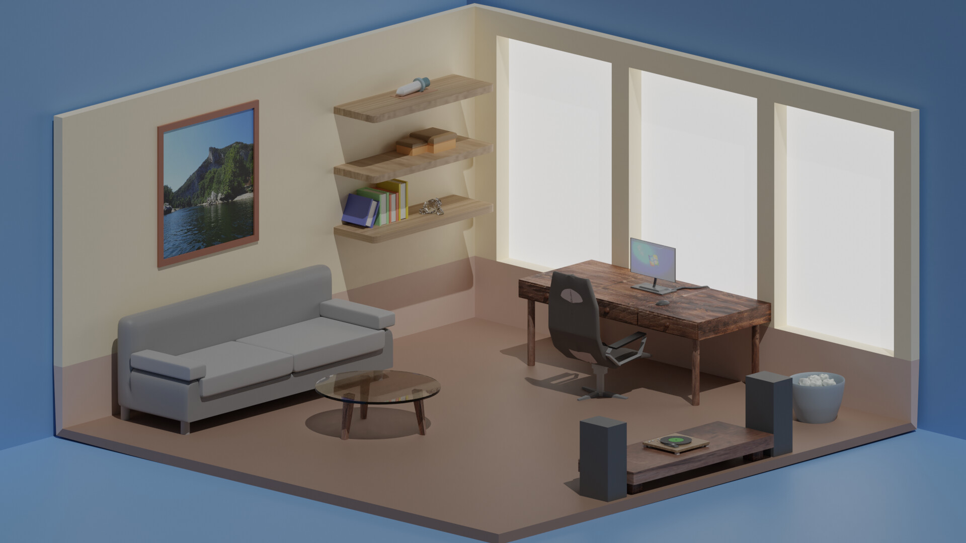 ArtStation - Low Poly Room