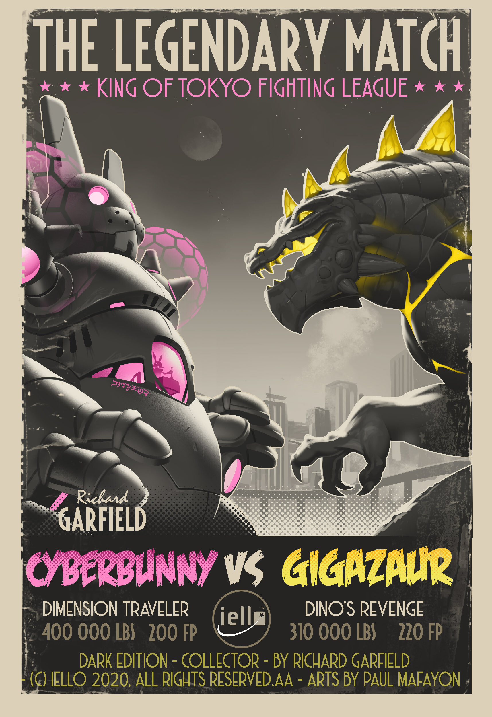 ArtStation - King of Tokyo - CyberBunny vs Gigazaur