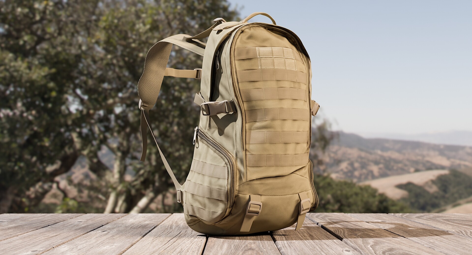 ArtStation - Realistic 3D model of Camping Backpack Medium Coyote