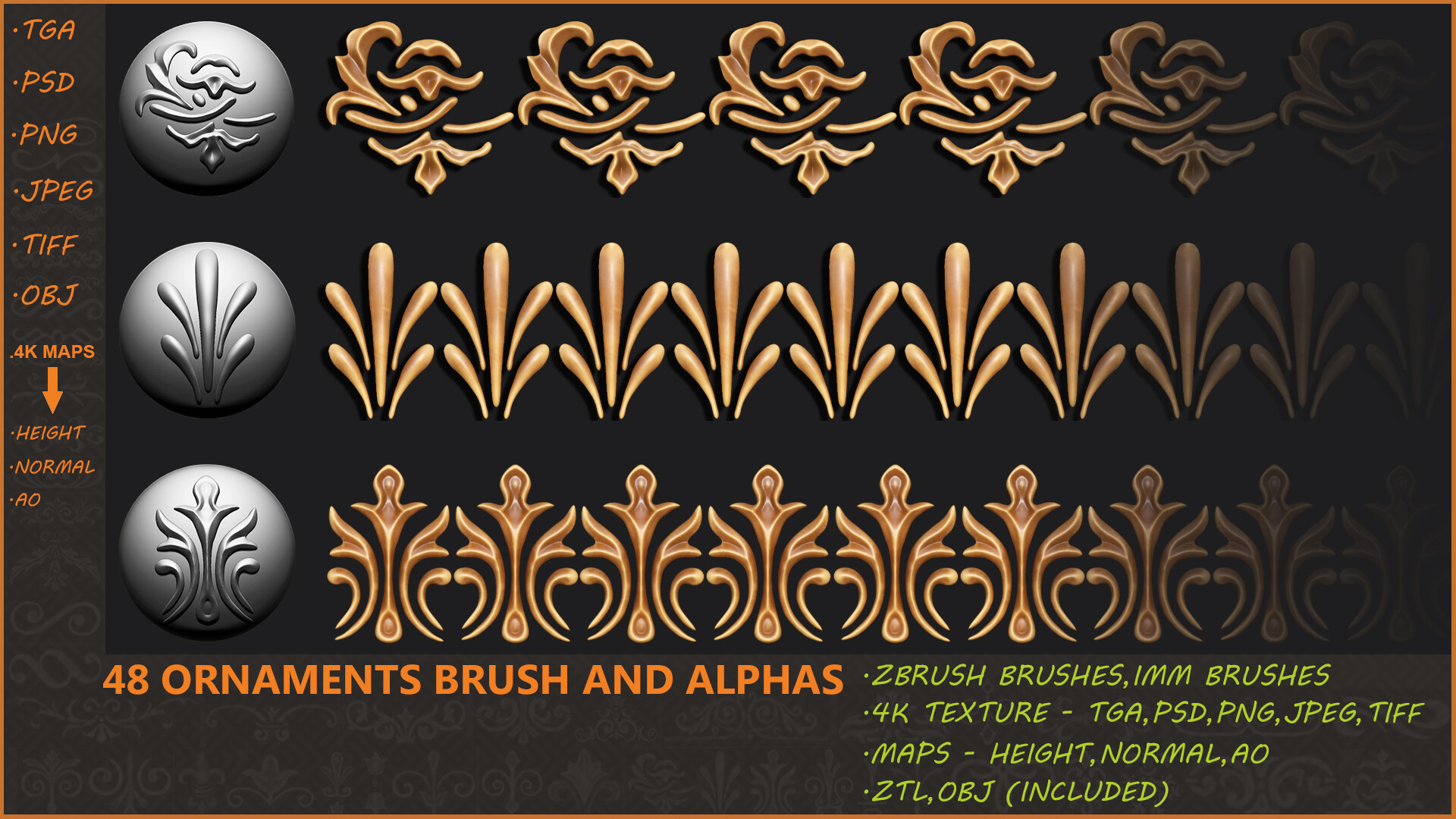 Jeetendra Sharma - Free - 48 Ornaments Brushes and Alphas