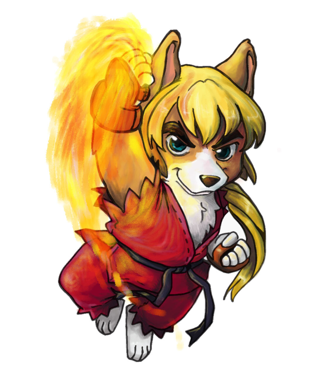 Stephanie Corgi - street fighter costume dog corgi