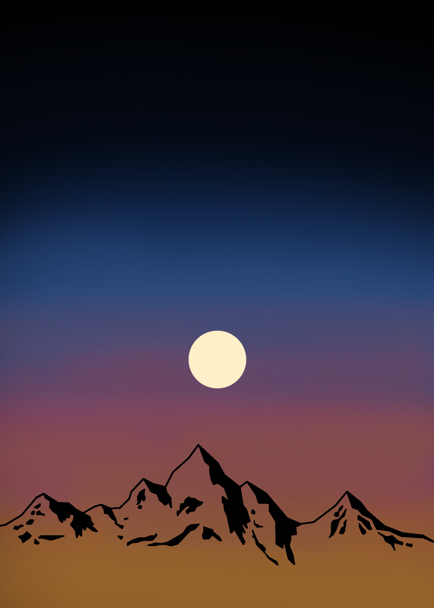 ArtStation - Moon and Mountain