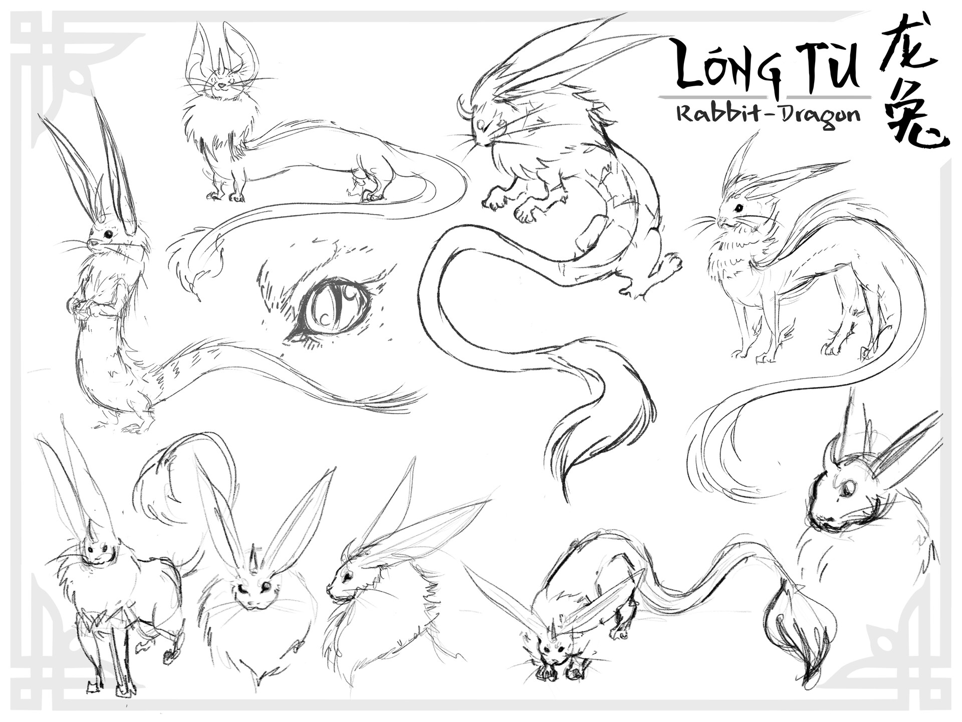 how to draw a rabbit dragon