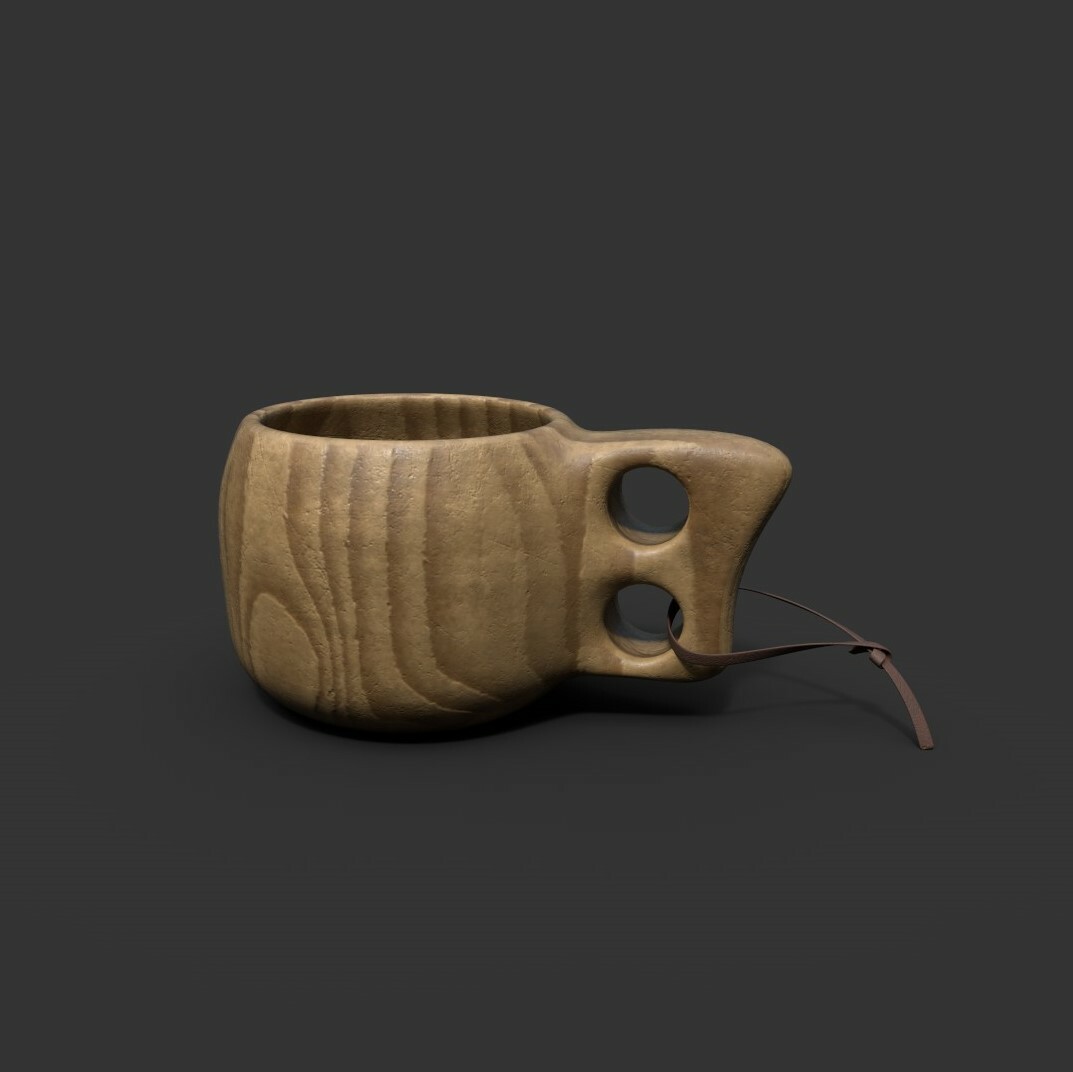 ArtStation - Wooden mug 'kuksa'