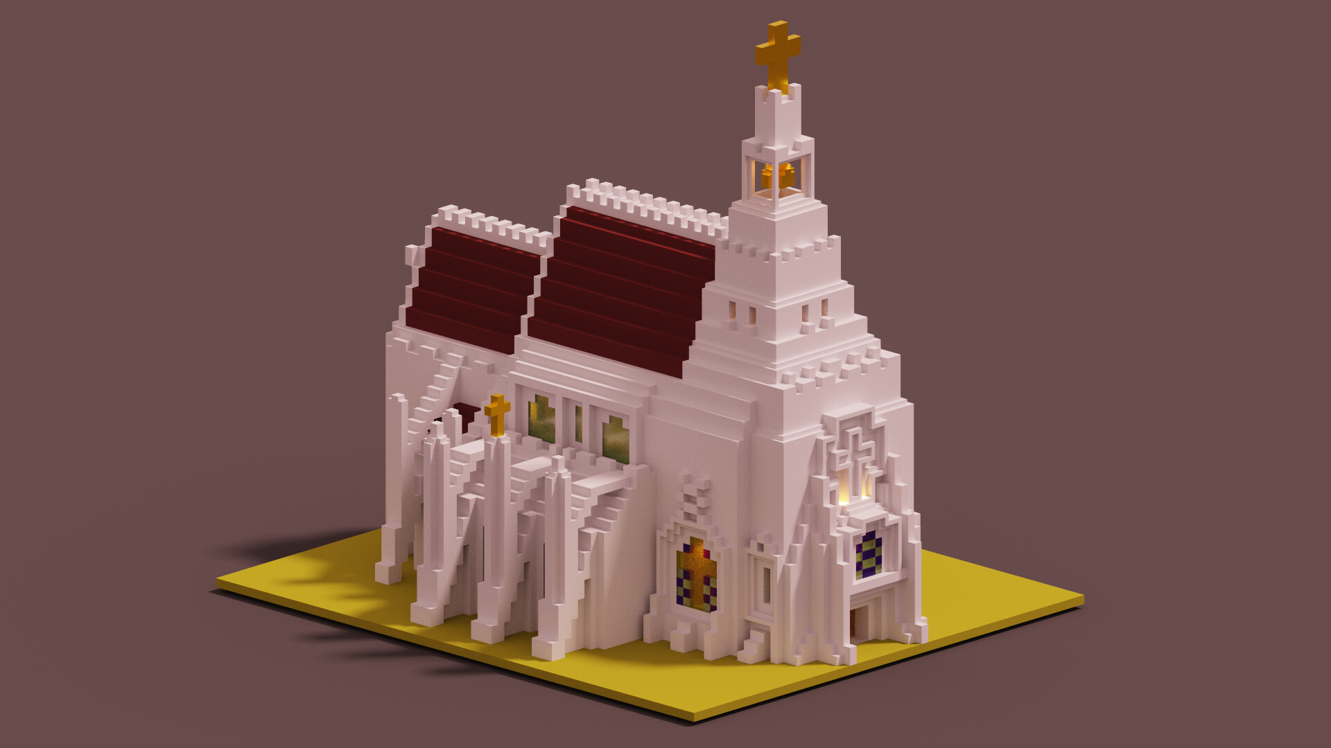 ArtStation - Voxel Cathedral and interior