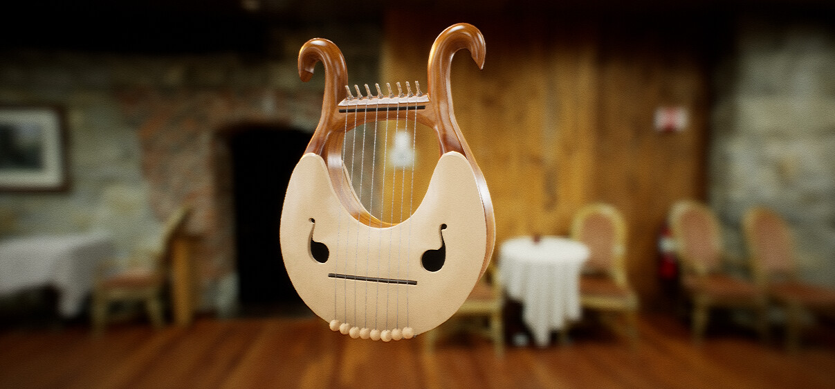 ArtStation - Lute Harp Low-poly Asset