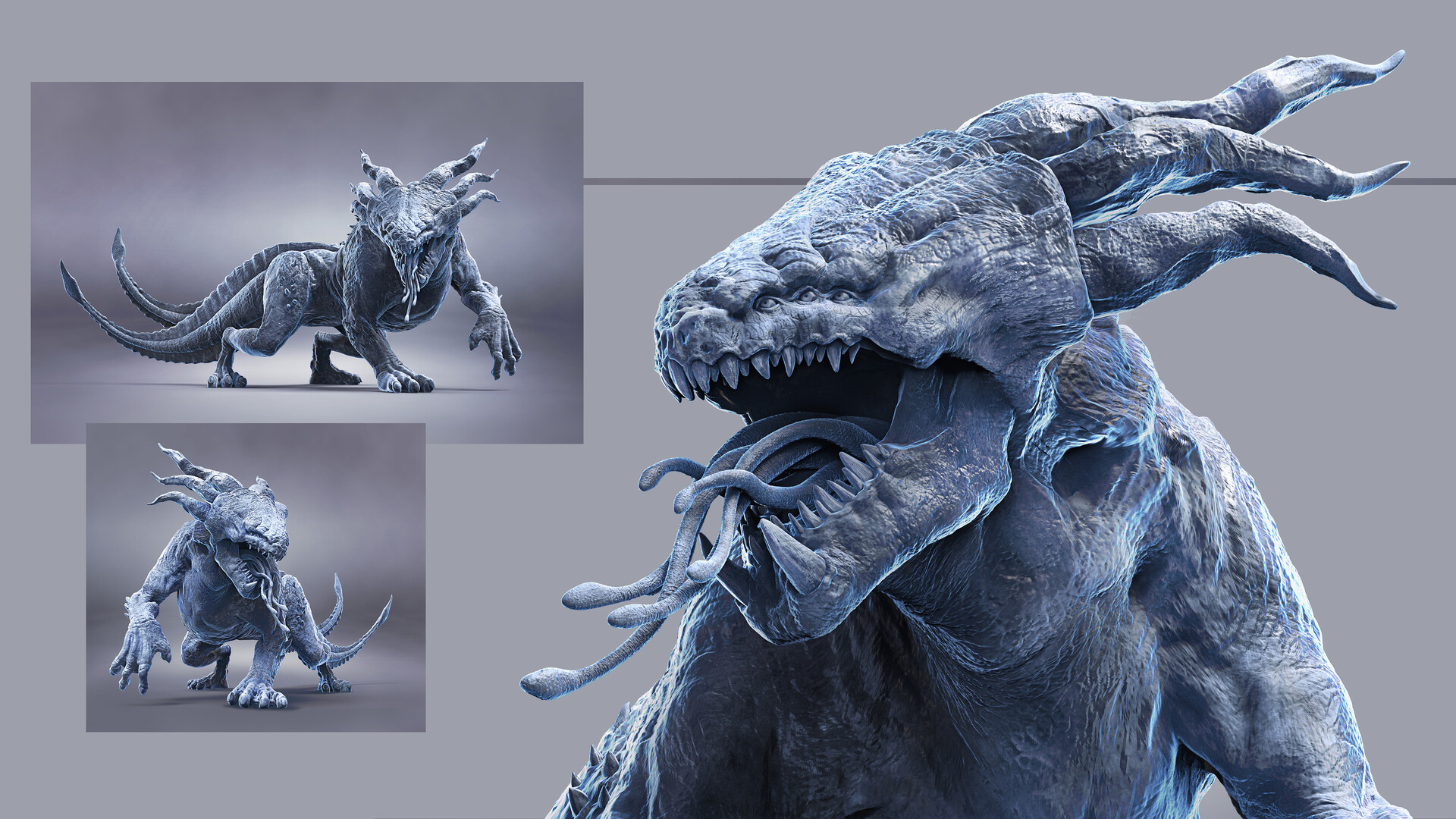 David Medina, Concept art & illustration - Cipactli, an Axolotl Kaiju