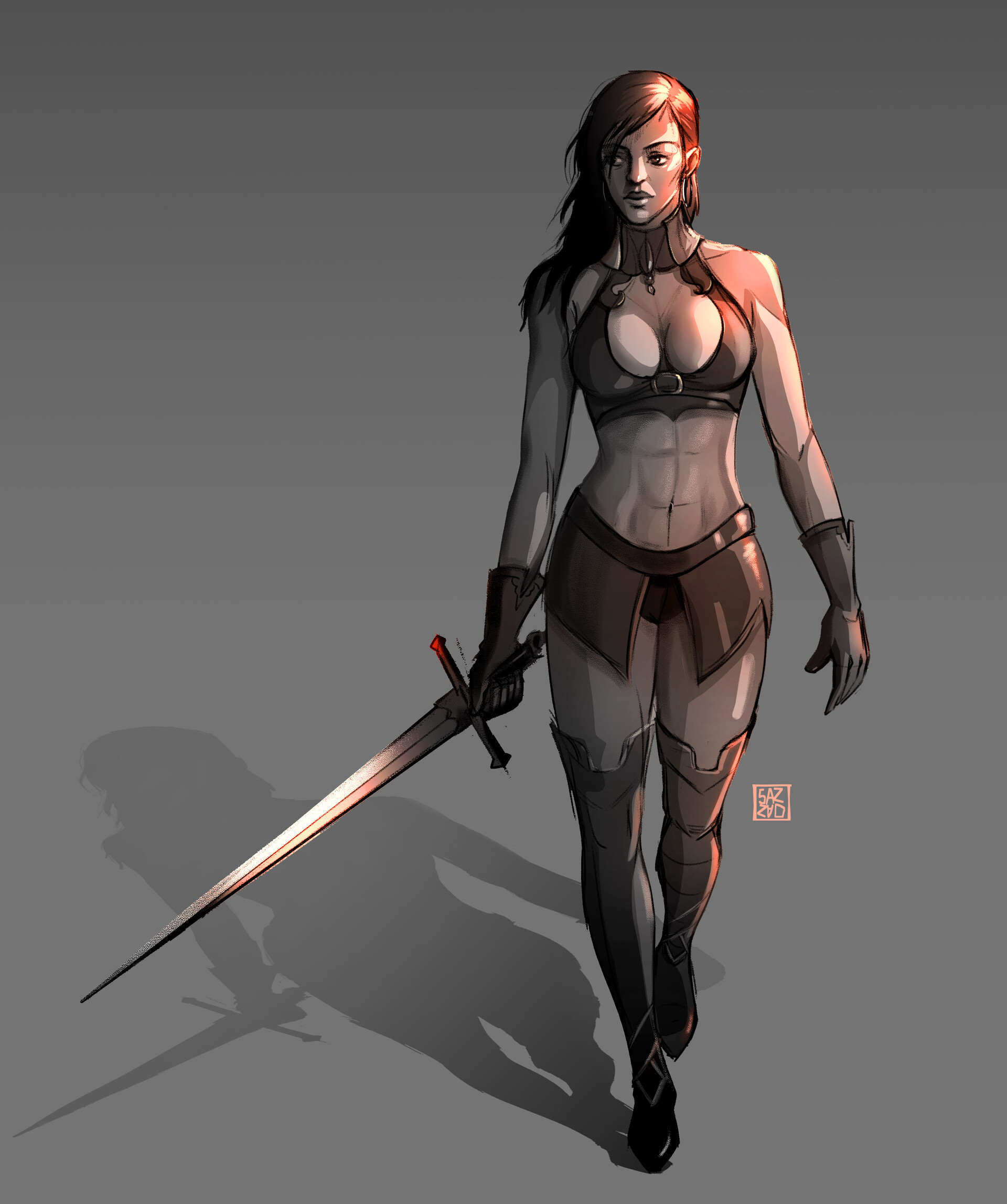 ArtStation - girl with sword