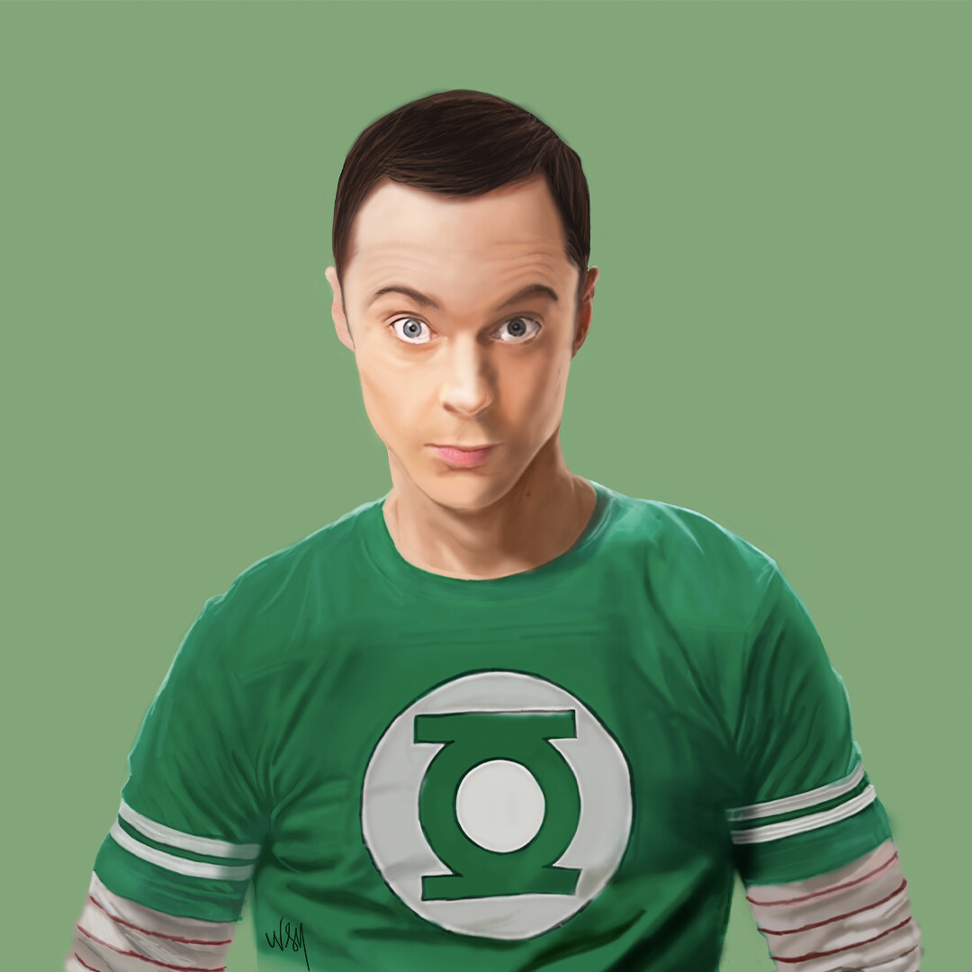ArtStation - digital painting portrait of Dr. Sheldon Cooper