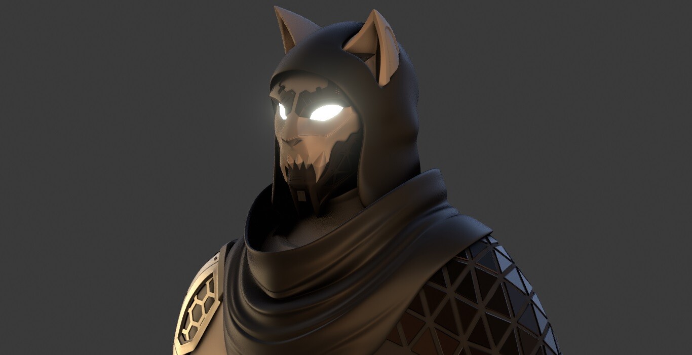 ArtStation - Sci-Fi cat mask, Ruslan Asanov