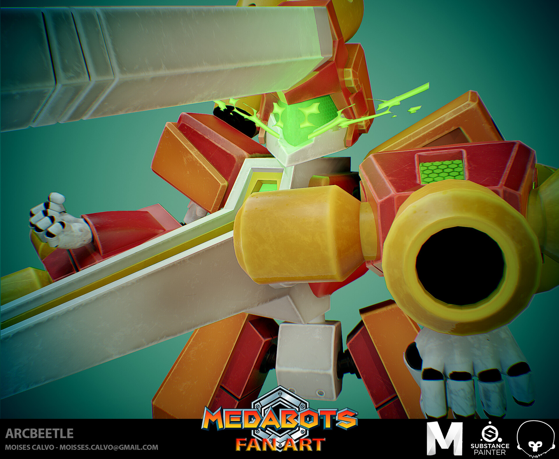 Moises Calvo - Medabots - ARCBEETLE - Fan Art Real Time