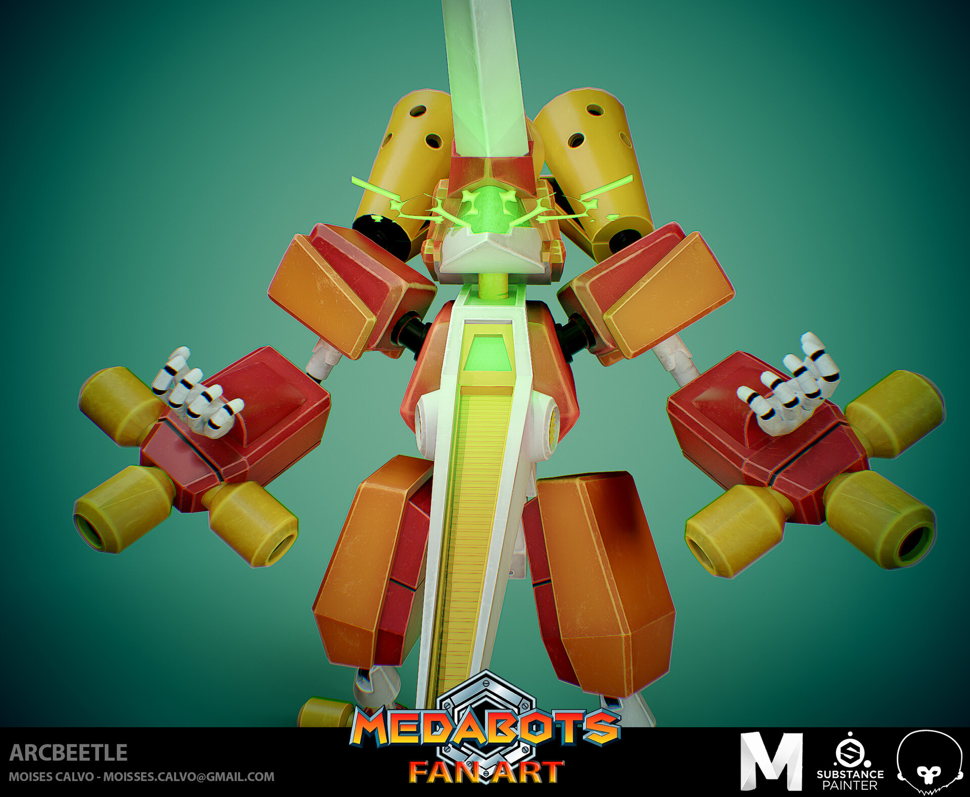 Moises Calvo - Medabots - ARCBEETLE - Fan Art Real Time