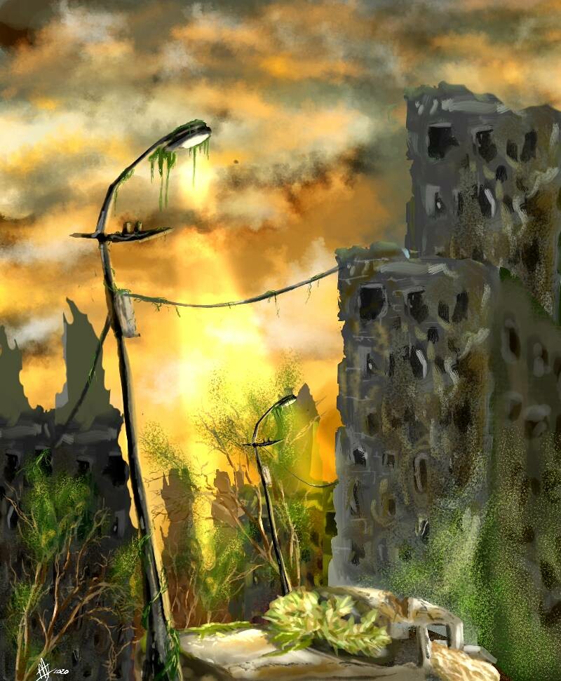 ArtStation - Broken city - daily sketch - multi ref