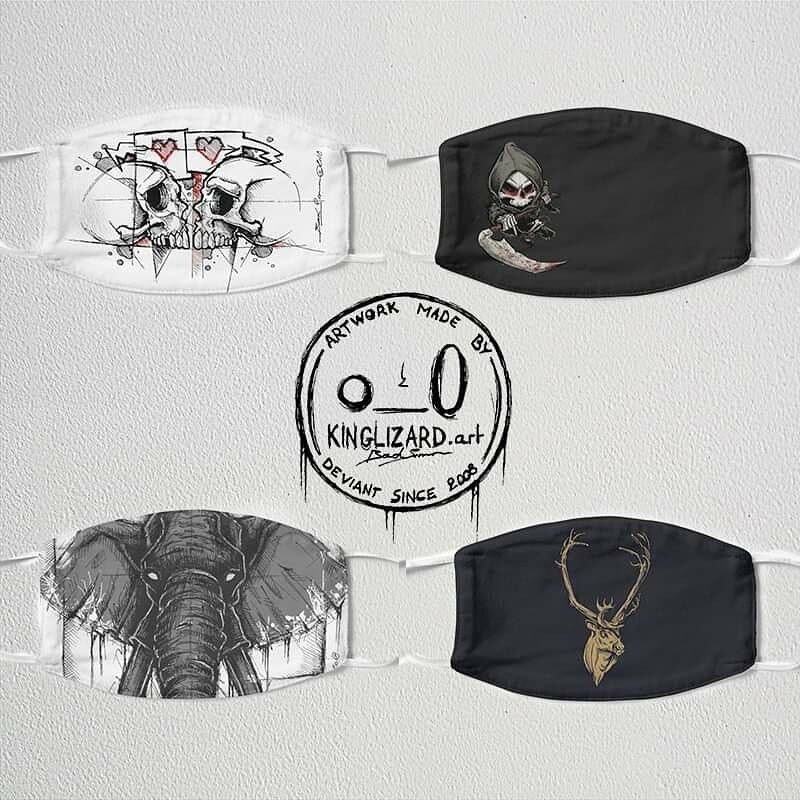 Simon Back (kinglizard) - Face mask designs