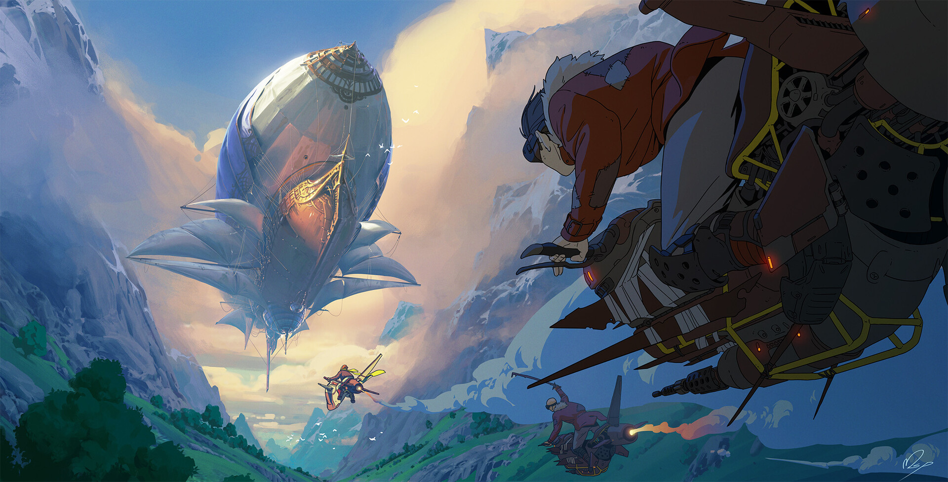 Escaping the Bandits by Morten Solgaard Pedersen : ImaginaryAirships