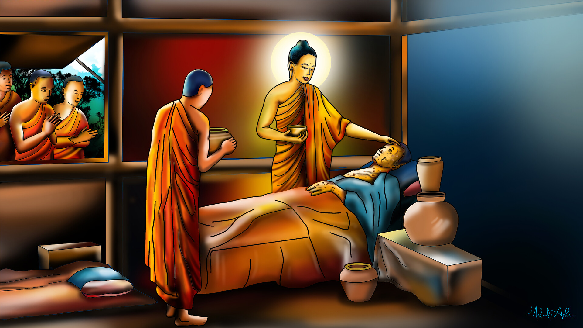 ArtStation - Loard Buddha Helping People