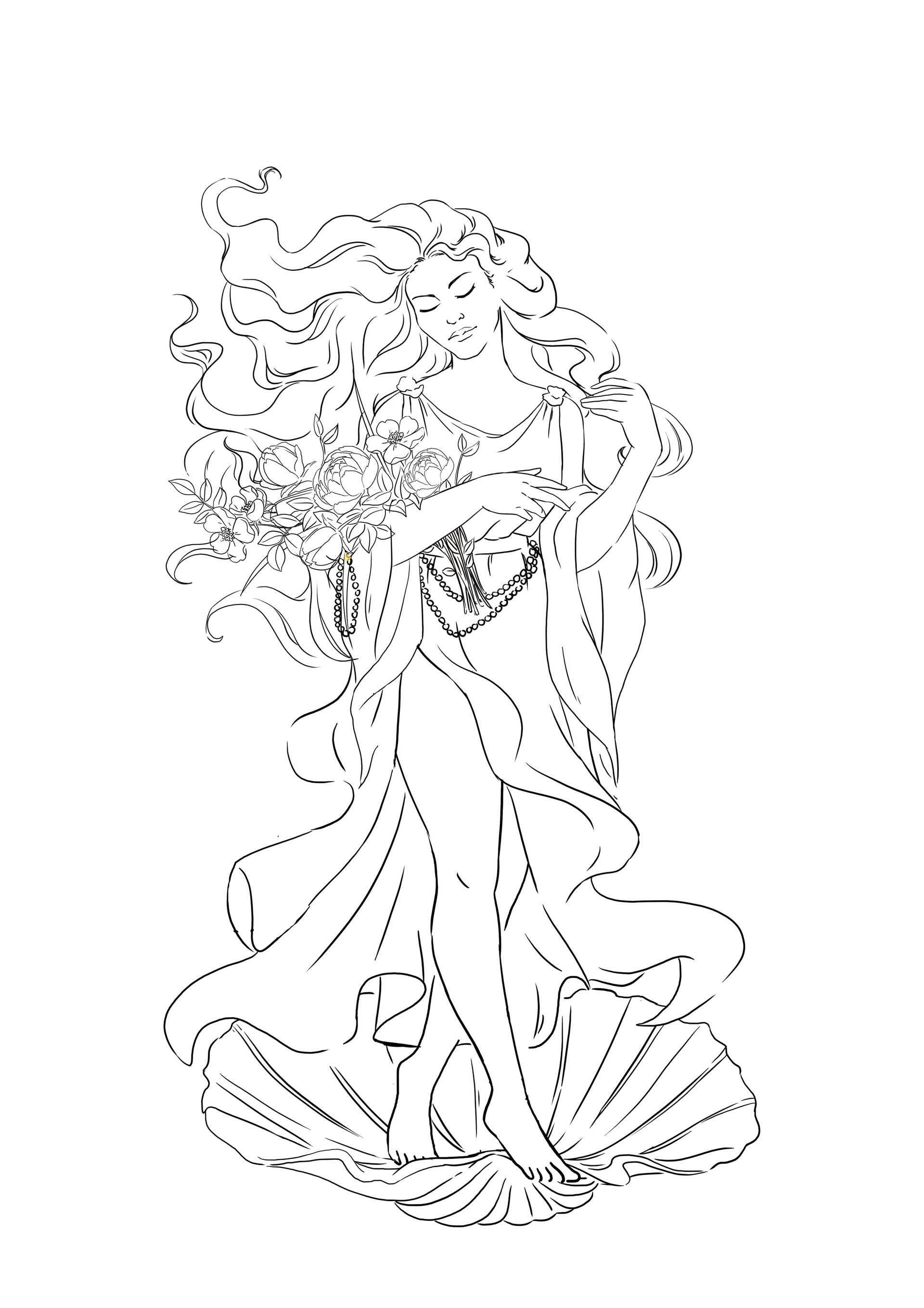 aphrodite coloring sheet