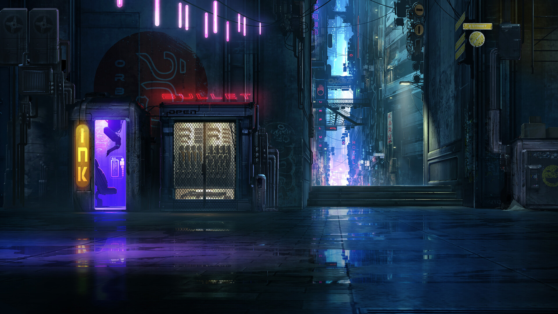 ArtStation - Neon District Background Art