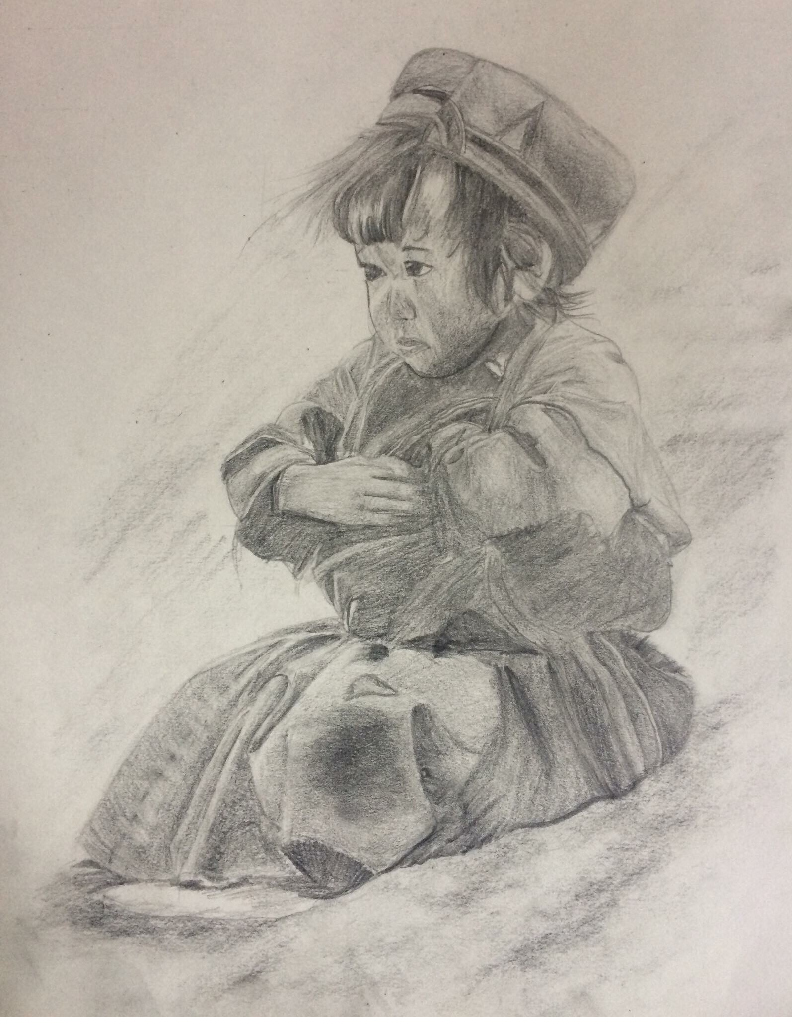 ArtStation - Child sitting on a rock