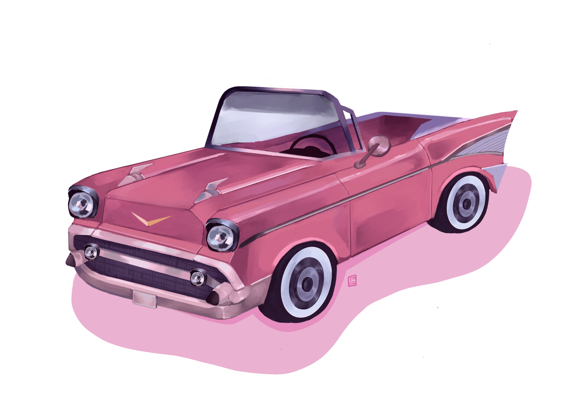ArtStation - 1957 Chevy Bel Air pink