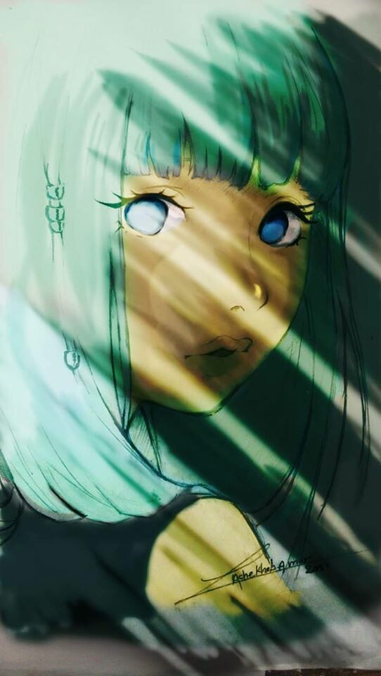 ArtStation - green girl - digital artwork