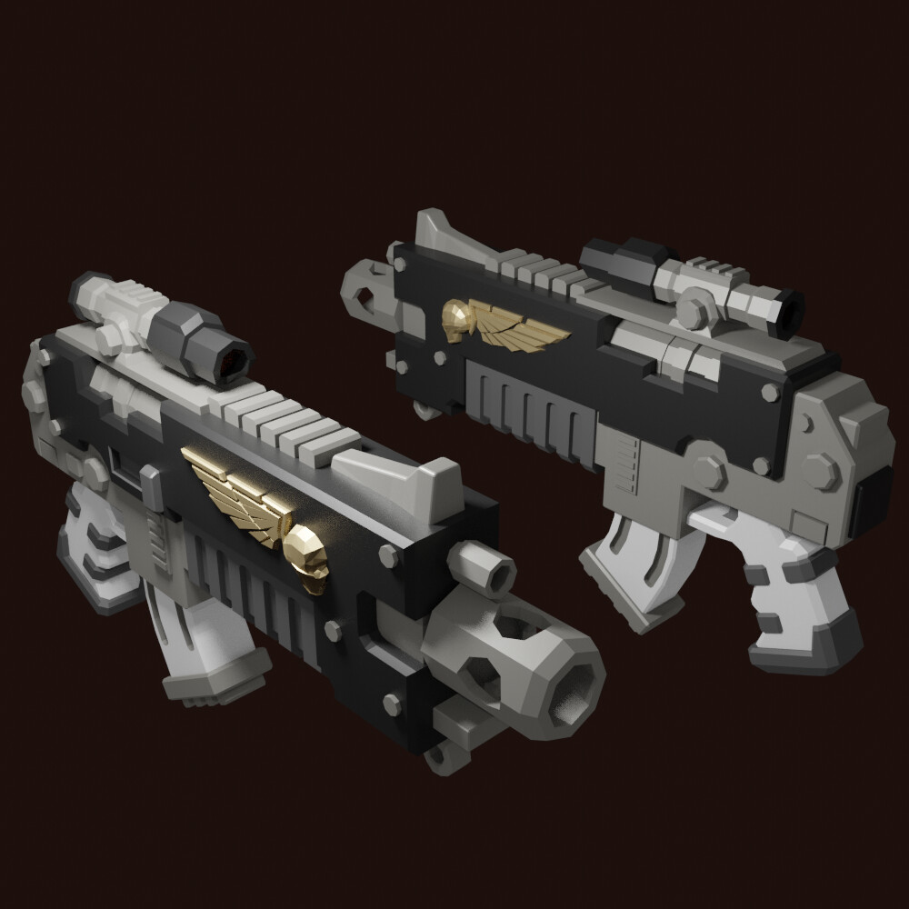 Curzio Ferrara - [Lowpoly] Space Marine Bolter