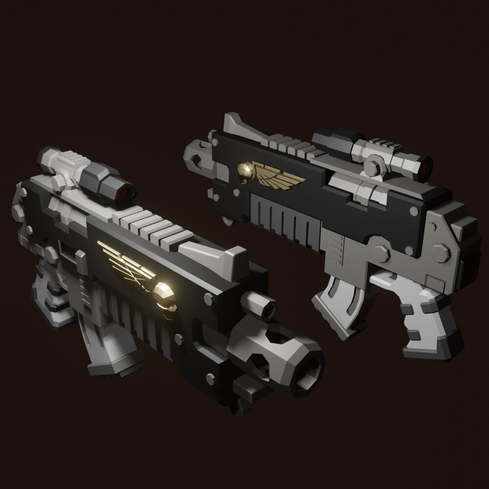 Curzio Ferrara - [Lowpoly] Space Marine Bolter