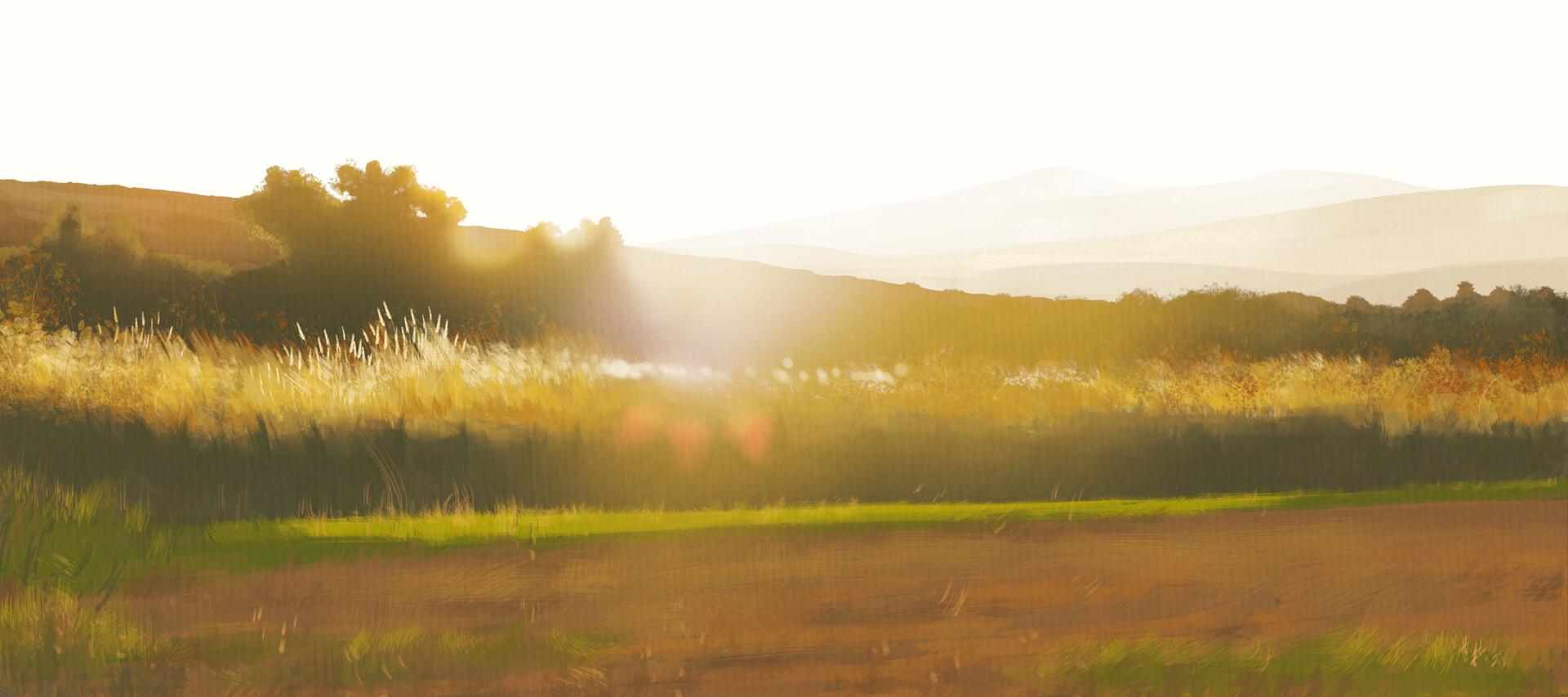 ArtStation - Sunset Over Countryside