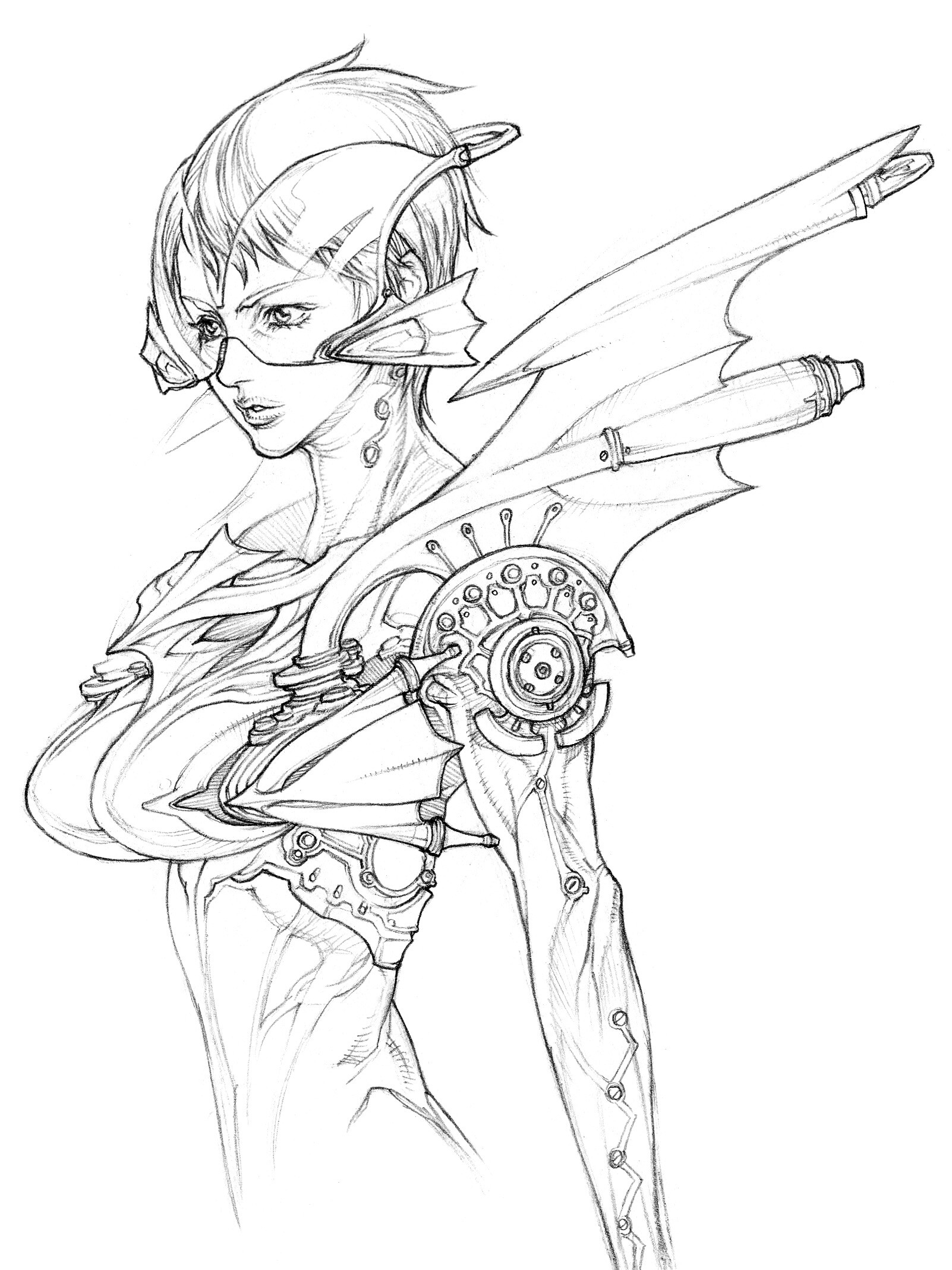 ArtStation - Engine Girl. Ideation Sketches (2008)