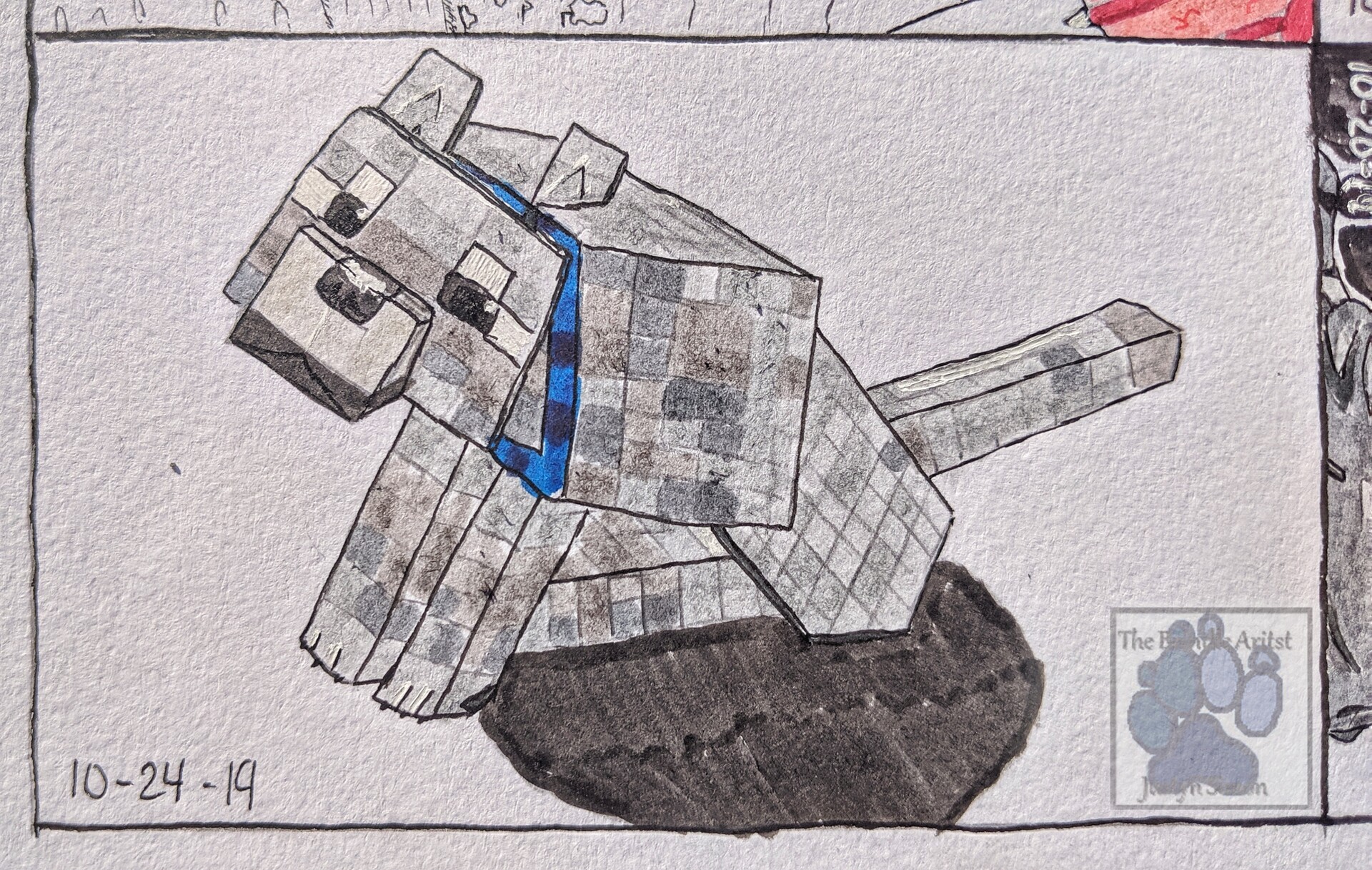 how to draw minecraft wolves