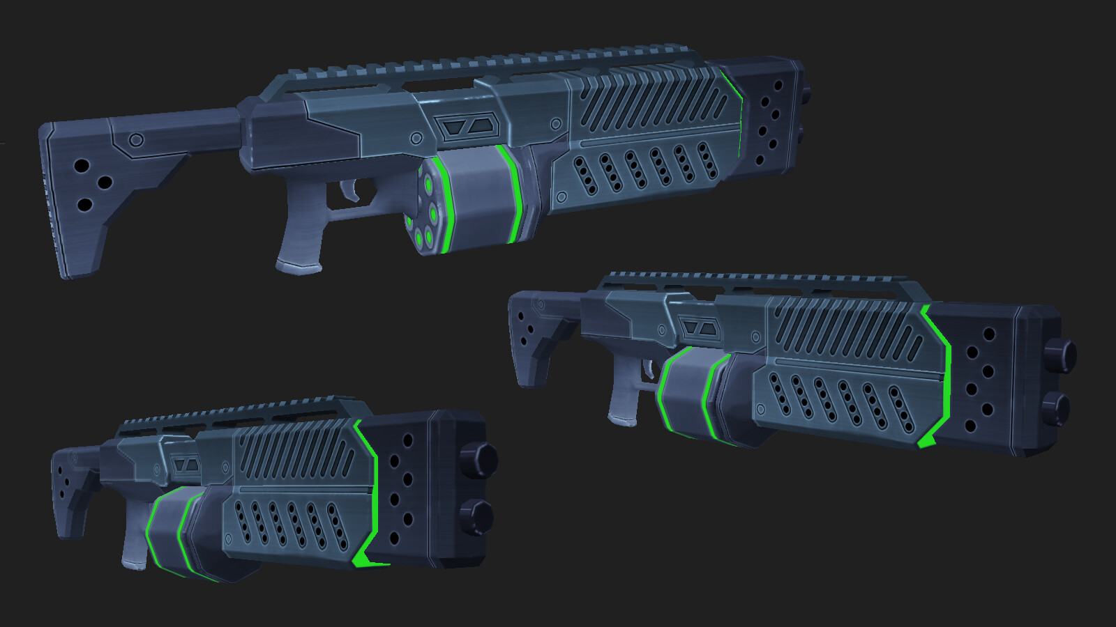 ArtStation - KITSUNETSUKI - stylized shotgun 3D model