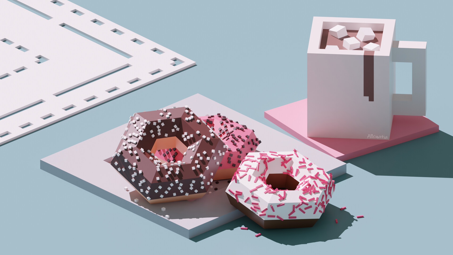 ArtStation - Low Poly hot chocolate