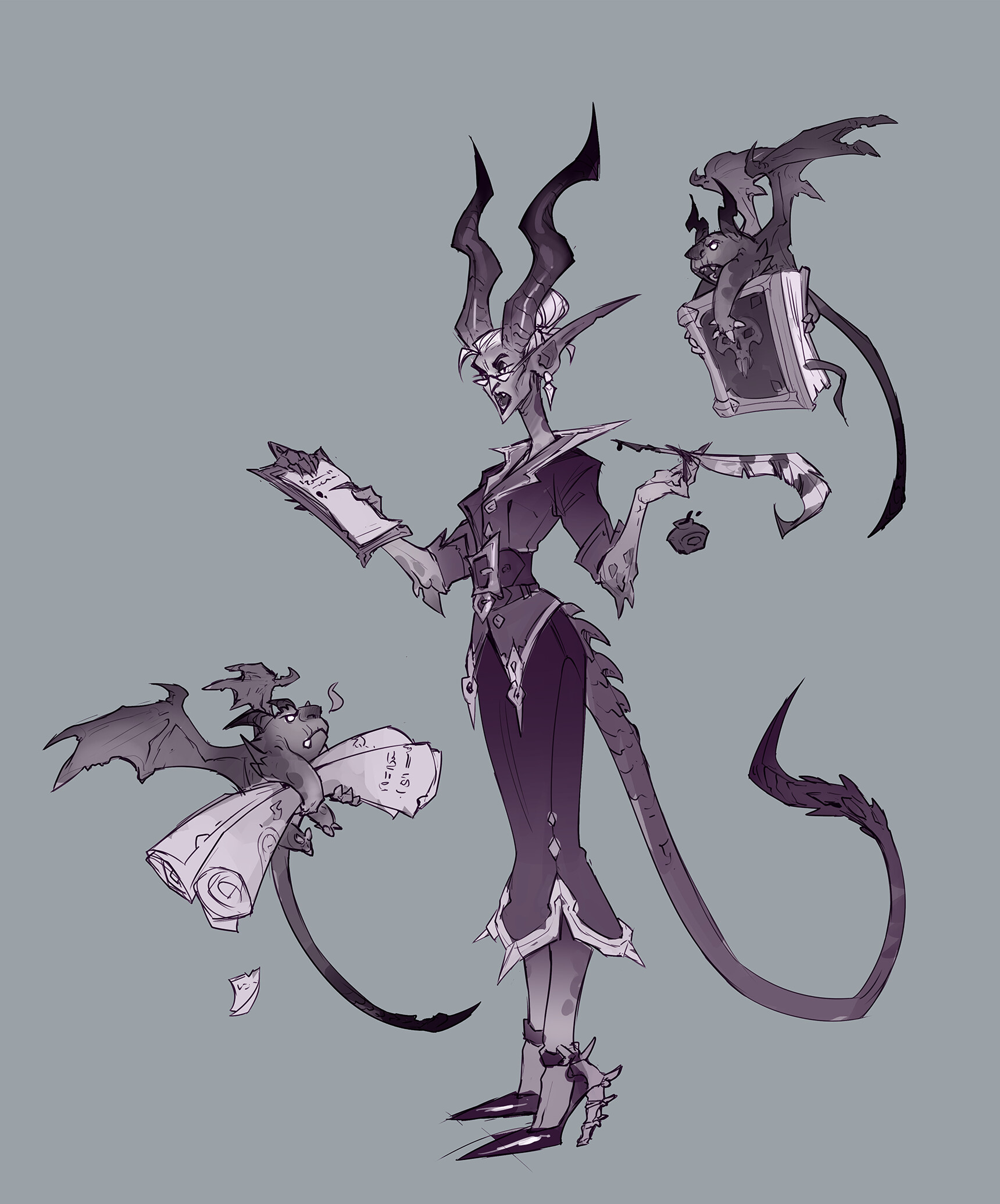 Moniek Schilder - Concept Artist - A Whole Lot of Demon Librarians + Props