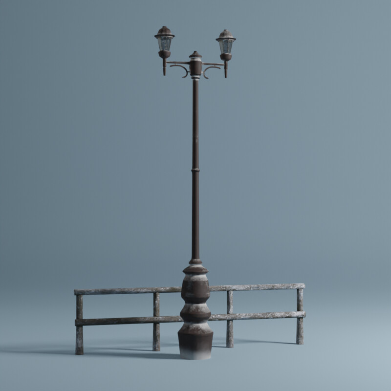 ArtStation - Lamp Post & Fence