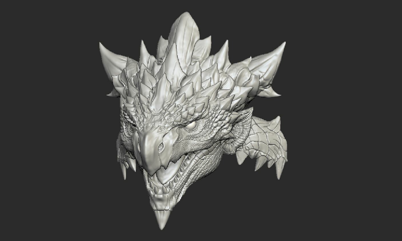Tetsuo Shima - Zbrush Rathalos Head Sculpt (Monster Hunter World)