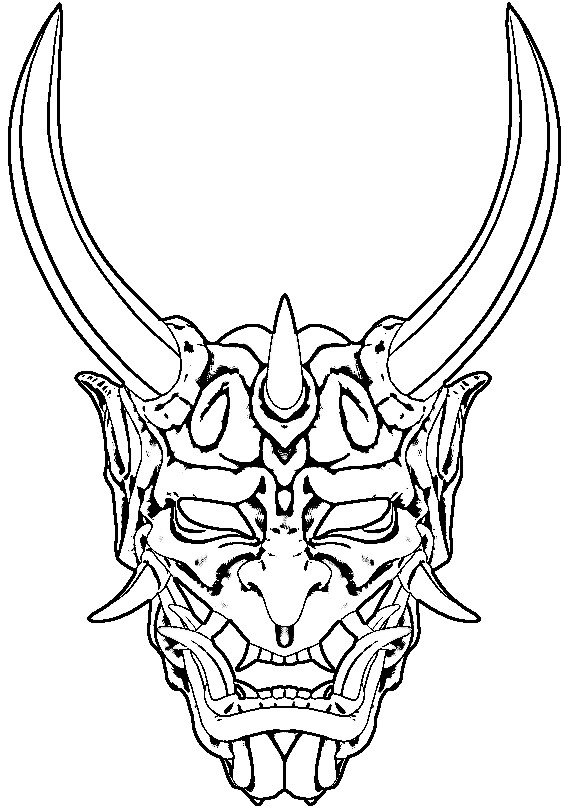 oni mask drawing reference