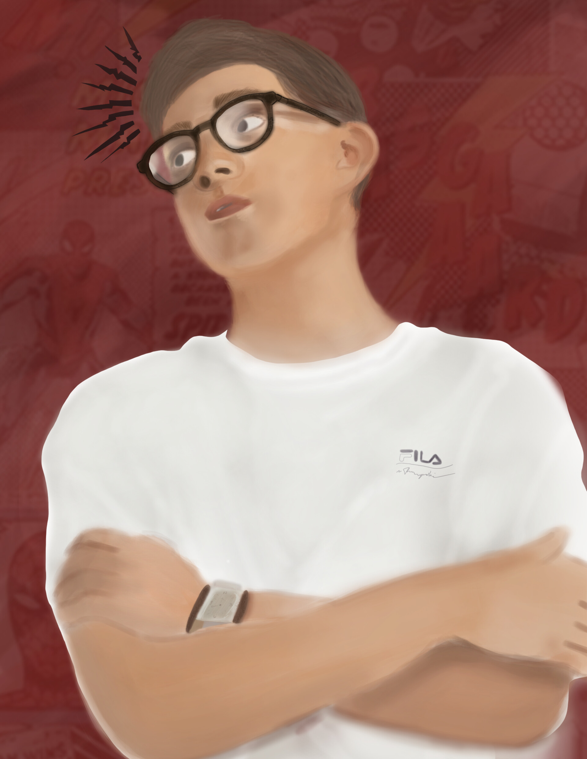 ArtStation - Tom Holland Digital Painting Portrait