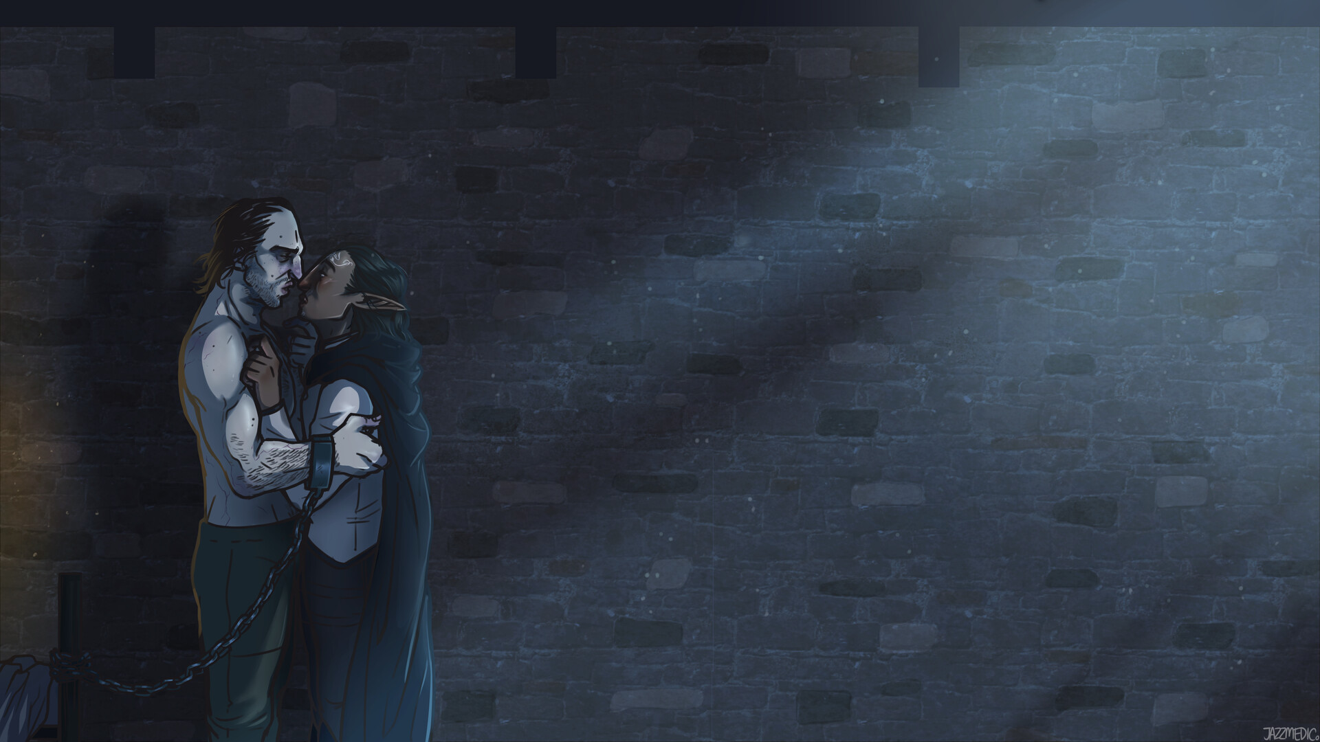 ArtStation - Key-scene Illustration - Moonlight meeting