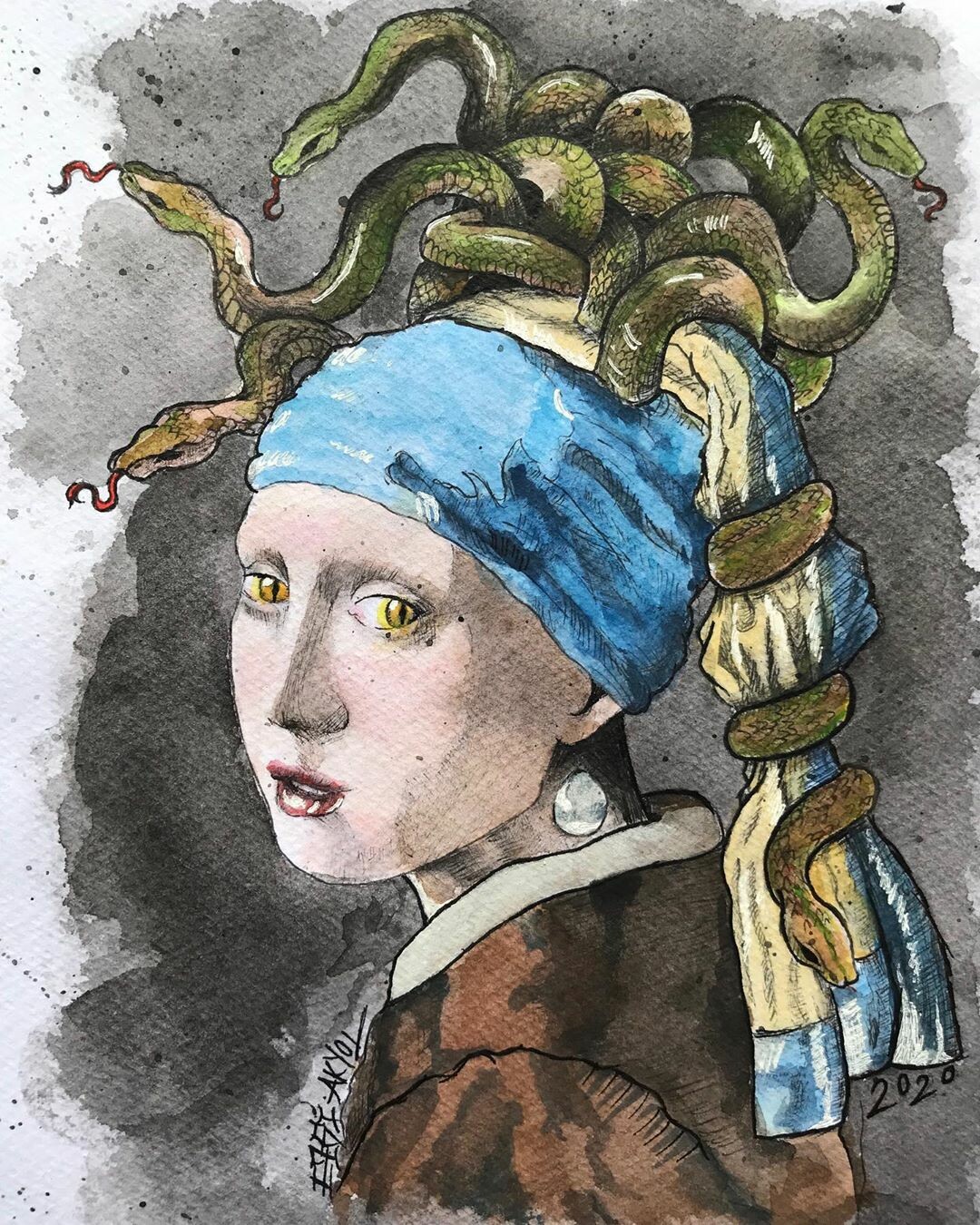 ArtStation - Medusa x Girl with a Pearl Earring