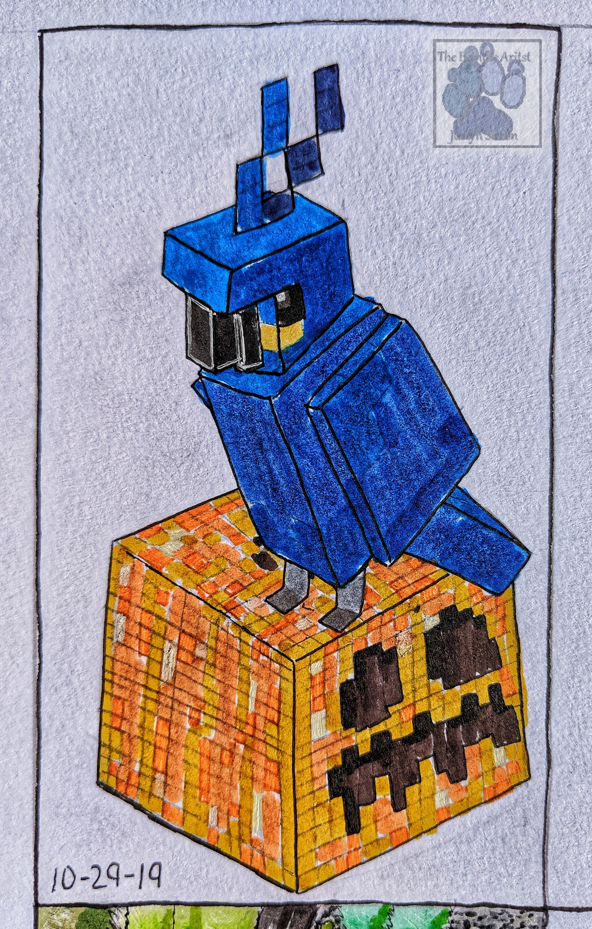how to draw minecraft parrot